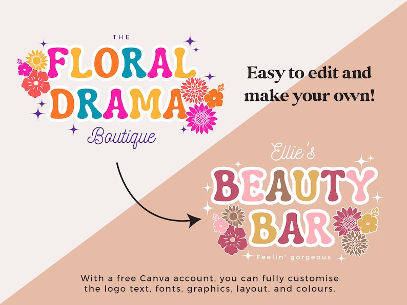 Canva Magic Eye Logo DIY Template | Tarot Magic Witch Editable Retro ...