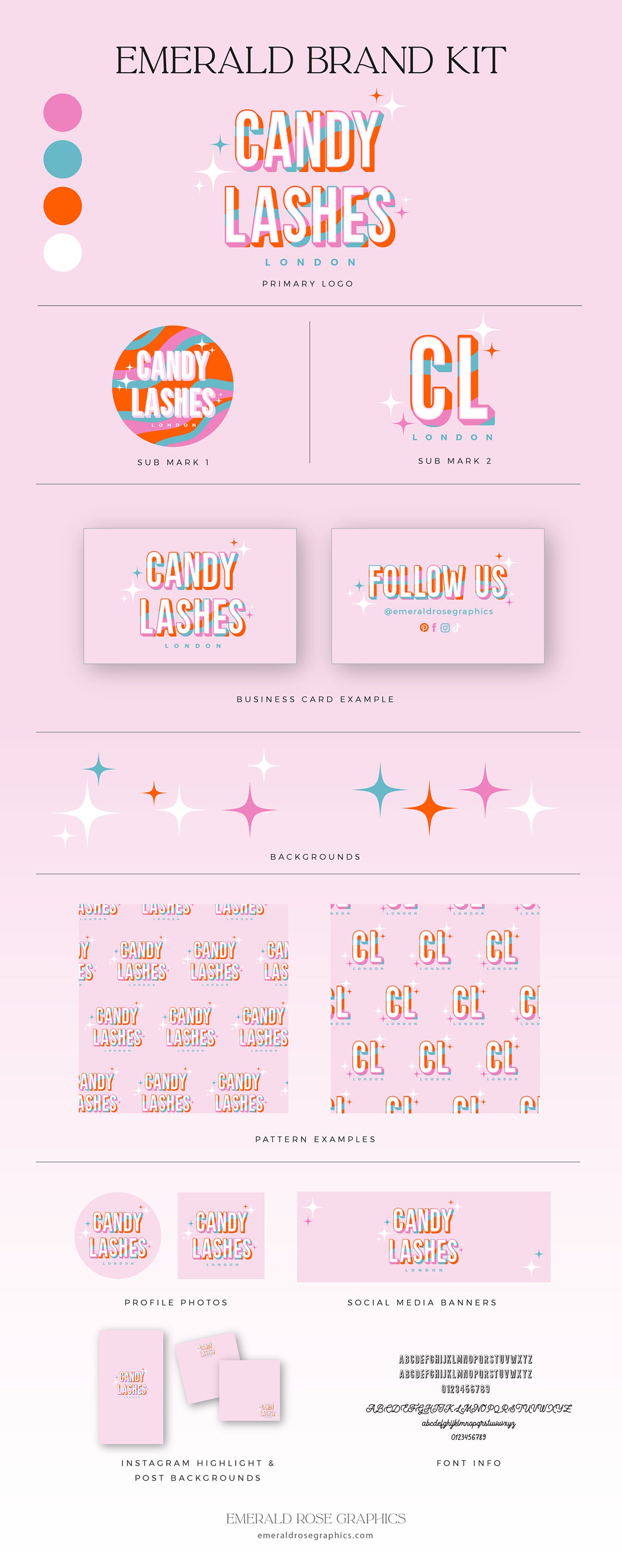 Candy Lashes Logo Colourful Orange Pink Teal Logo Business - Etsy