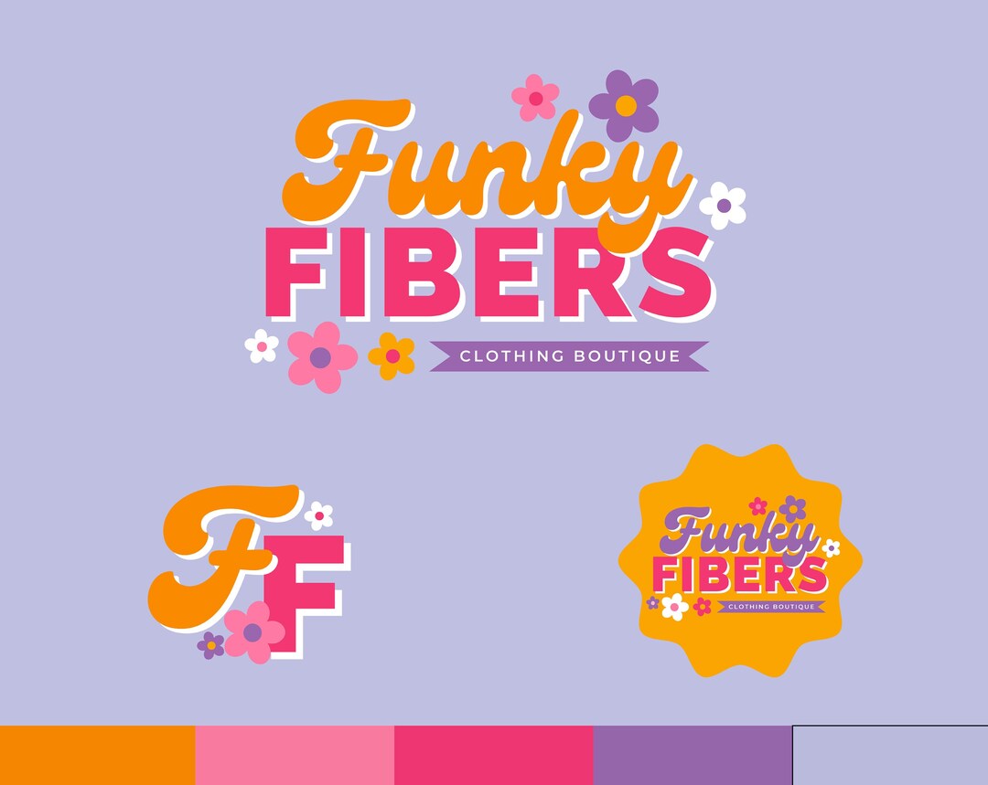 Canva Funky Flower Logo DIY Template Fun Pretty Editable - Etsy