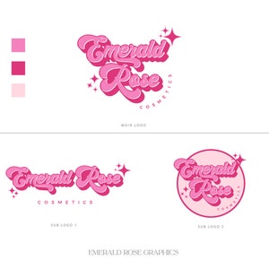 Pink Retro Logo Pretty Beauty Logo Bundle Funky Logo - Etsy