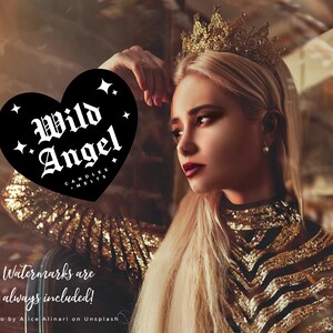 Wild Angel Heart Logo | Pre Made Retro Black Heart Logo Design by ...