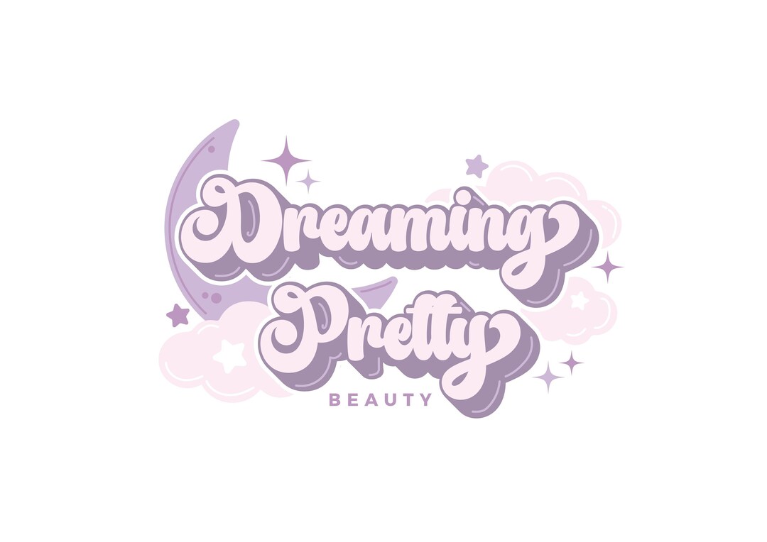 Dreaming Pretty Logo Branding, Funky Pink Beauty Logo Bundle, Purple ...