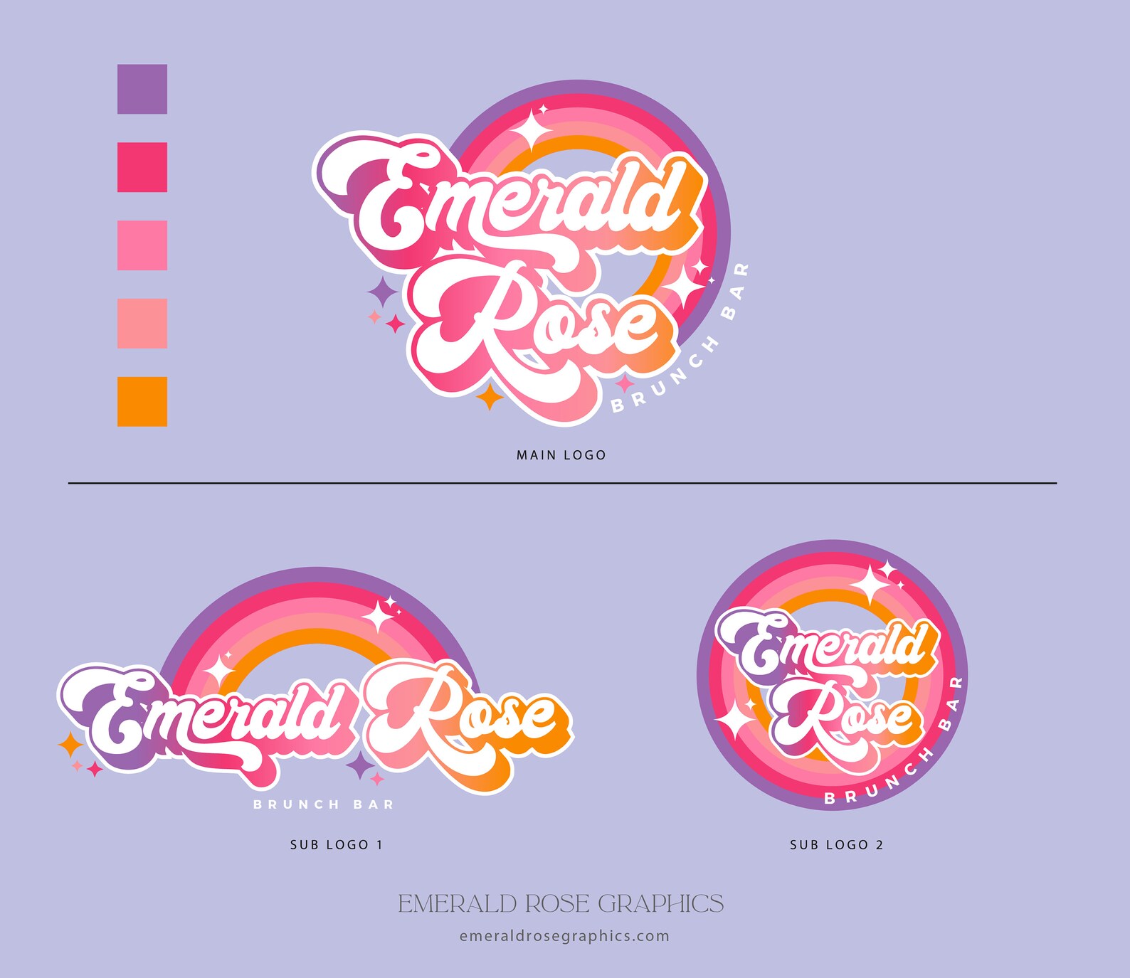 Retro Rainbow Business Logo, Y2K Funky Branding - Etsy