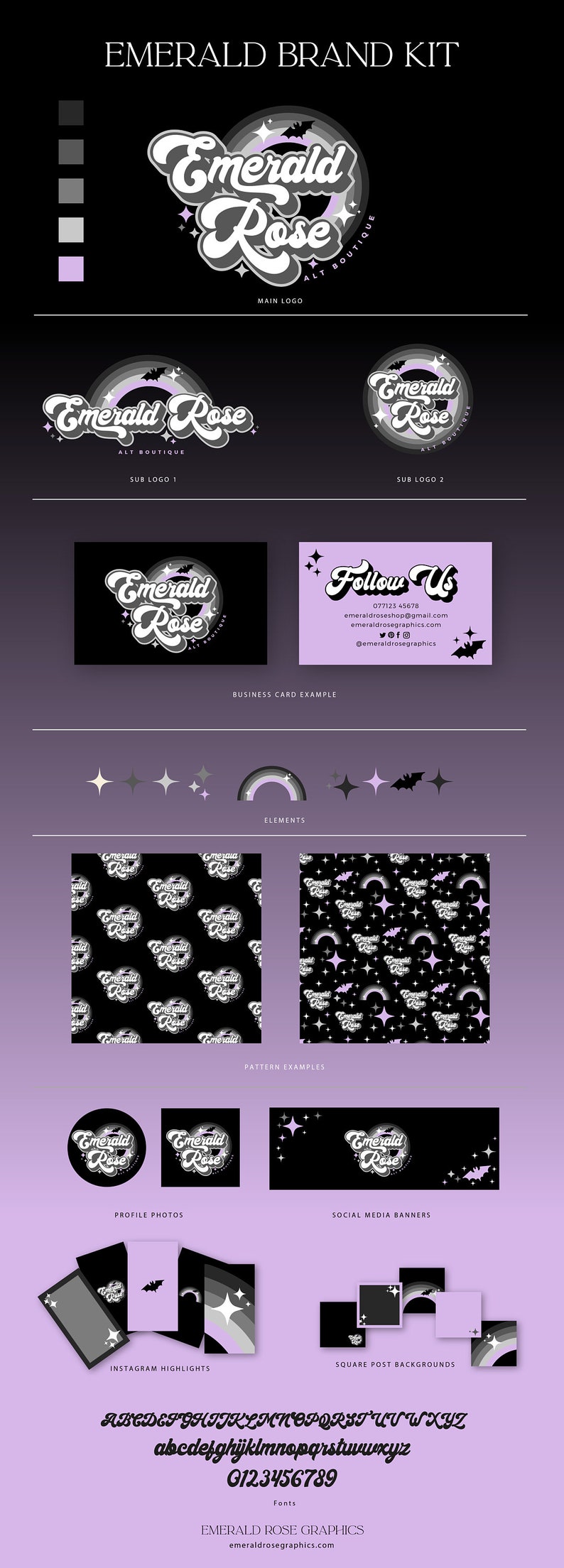 Gothic Rainbow Retro Logo Beauty Logo Bundle Dark Goth Logo - Etsy