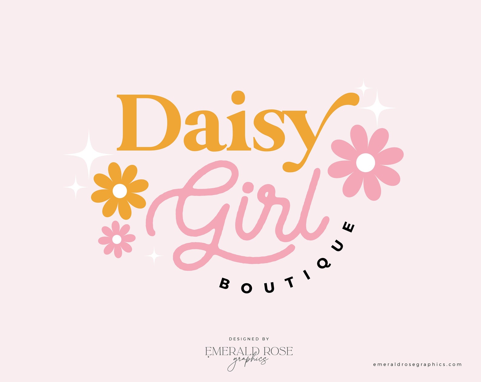 Daisy Girl Logo Colourful Retro Logo Small Business - Etsy UK