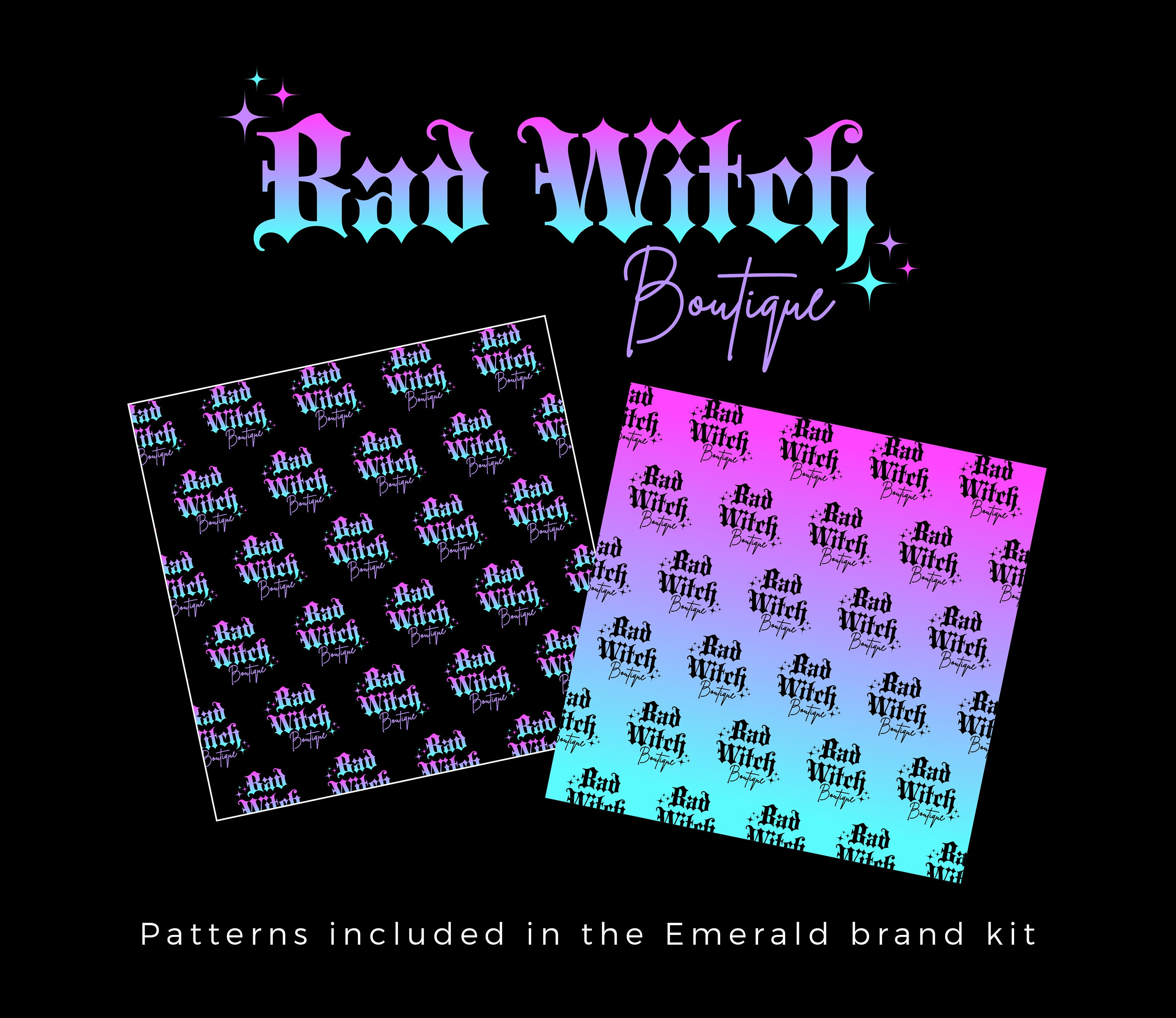 Bad Witch Logo Neon Logo Black Small Business Branding - Etsy