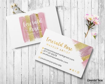 Pink Navy & Gold Logo and Business Card Design Business - Etsy