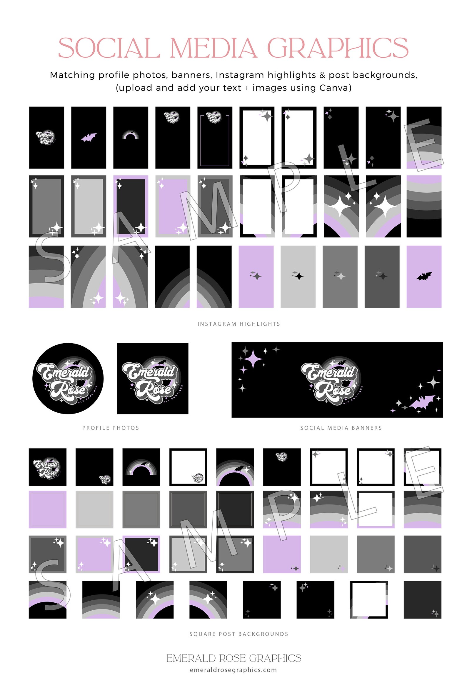 Gothic Rainbow Retro Logo Beauty Logo Bundle Dark Goth Logo - Etsy