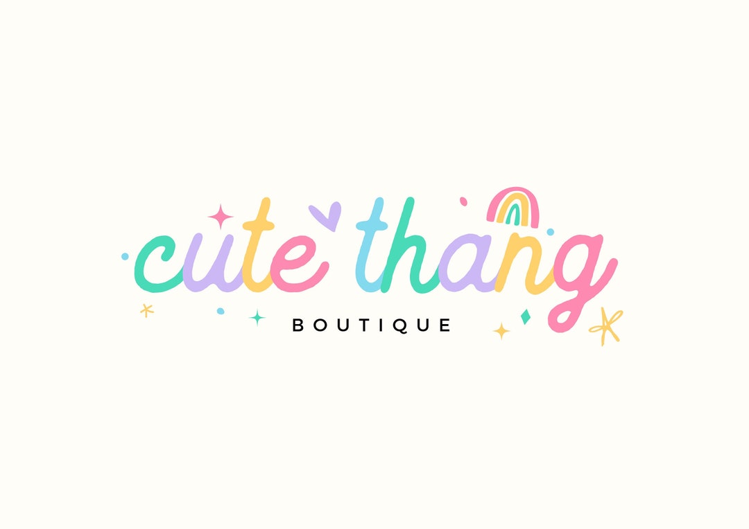 Cute Rainbow Logo Branding, Funky Logo Bundle, Pretty Logo Branding ...