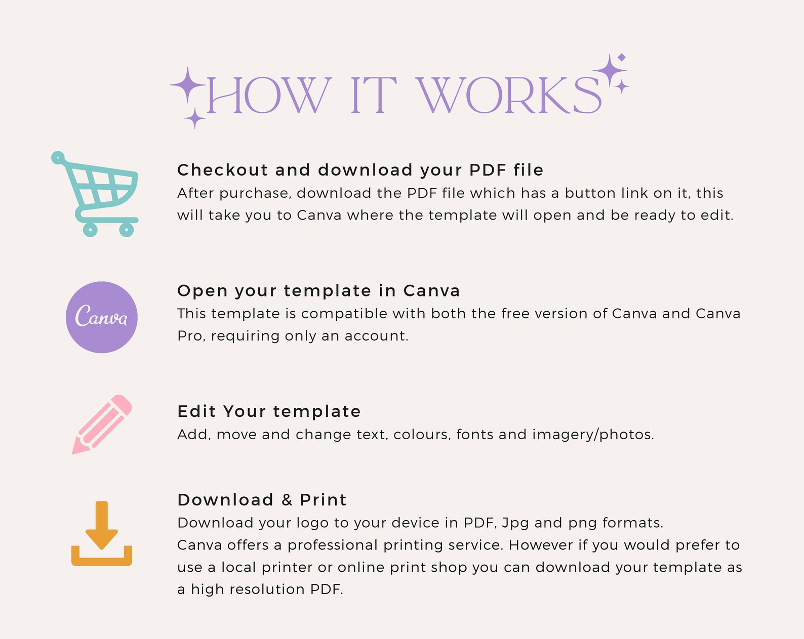 Canva Funky Flower Logo DIY Template | Fun Pretty Editable Retro Logo ...