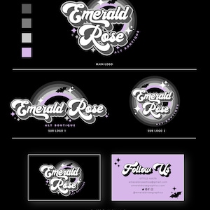 Gothic Rainbow Retro Logo, Beauty Logo Bundle, Dark Goth Logo Branding ...