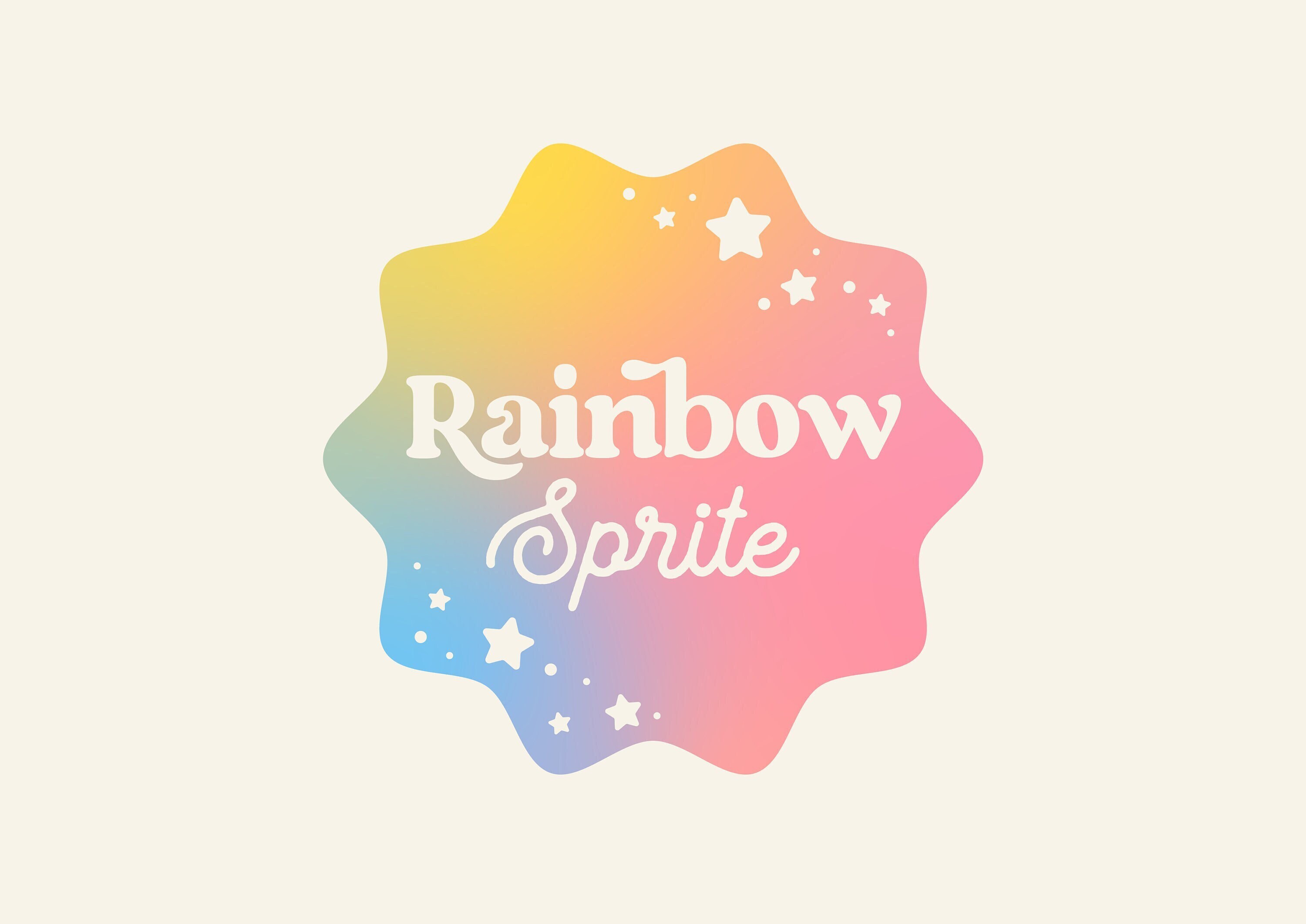 Rainbow Sprite Logo Colourful Retro Logo Small Business - Etsy Australia