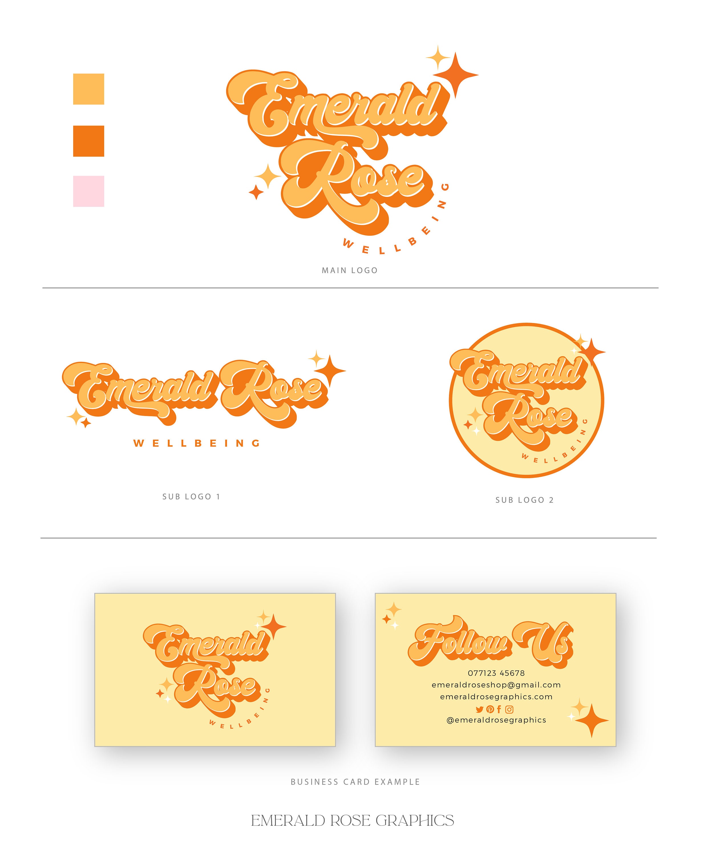 Mustard Retro Logo Bundle, Vintage Business Card Design - Etsy