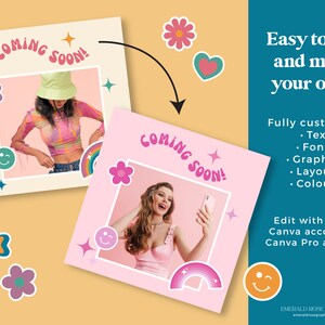 60 Canva Instagram Post Templates - Rainbow Retro Cute Posts, Editable ...