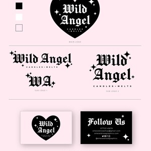 Wild Angel Heart Logo | Pre Made Retro Black Heart Logo Design by ...