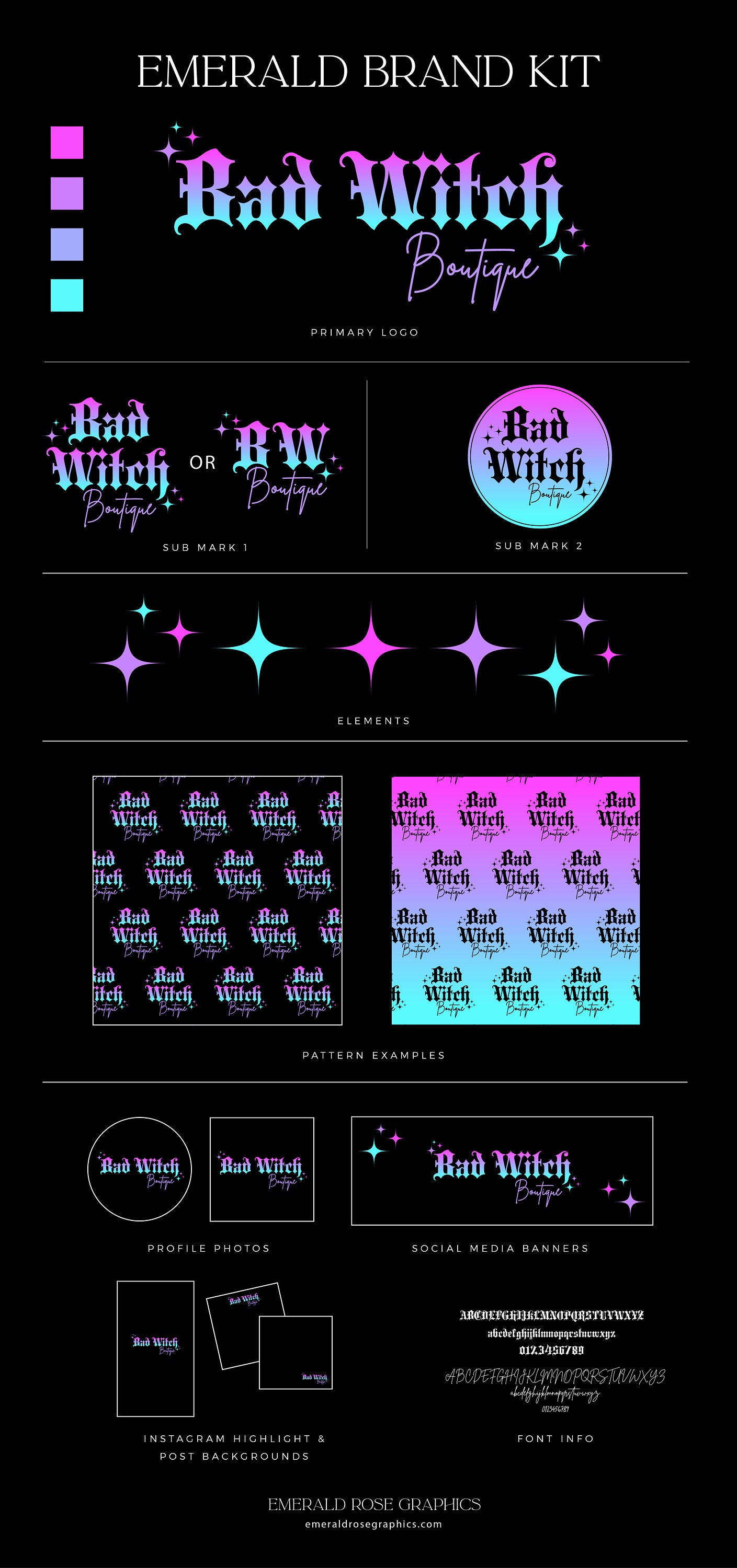 Bad Witch Logo Neon Logo Black Small Business Branding - Etsy