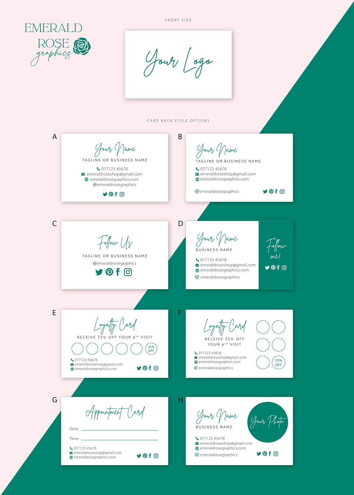 Pink Navy & Gold Logo and Business Card Design Business | Etsy