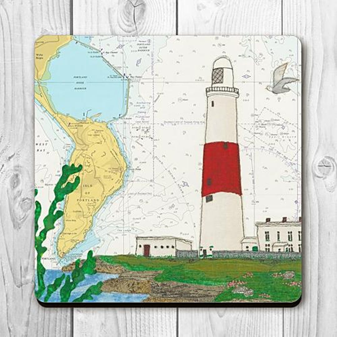 Portland Bill Dorset Coaster by Hannah Wisdom Textiles - Etsy