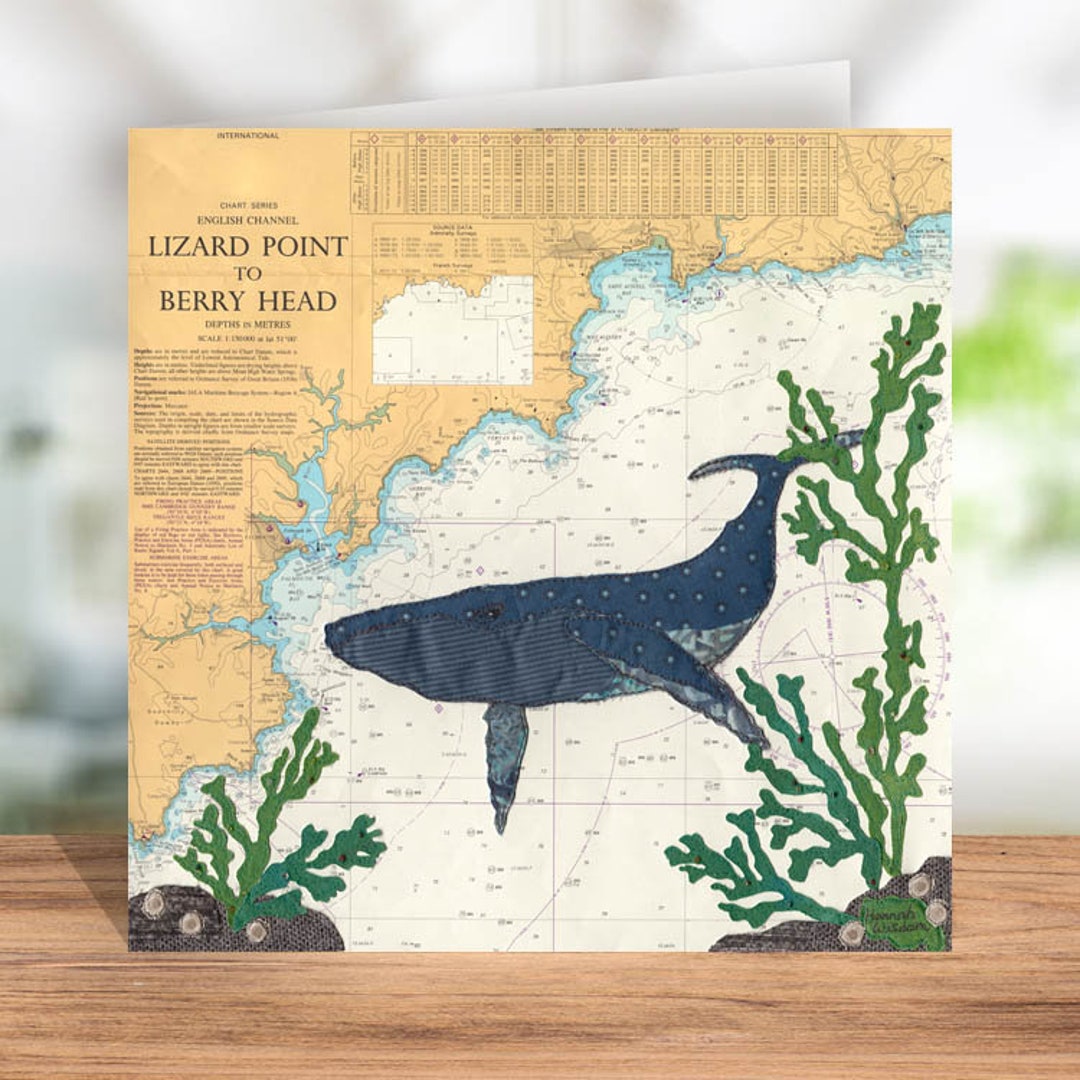 Whale at Falmouth Card by Hannah Wisdom Textiles | Textile Art Sewn on ...