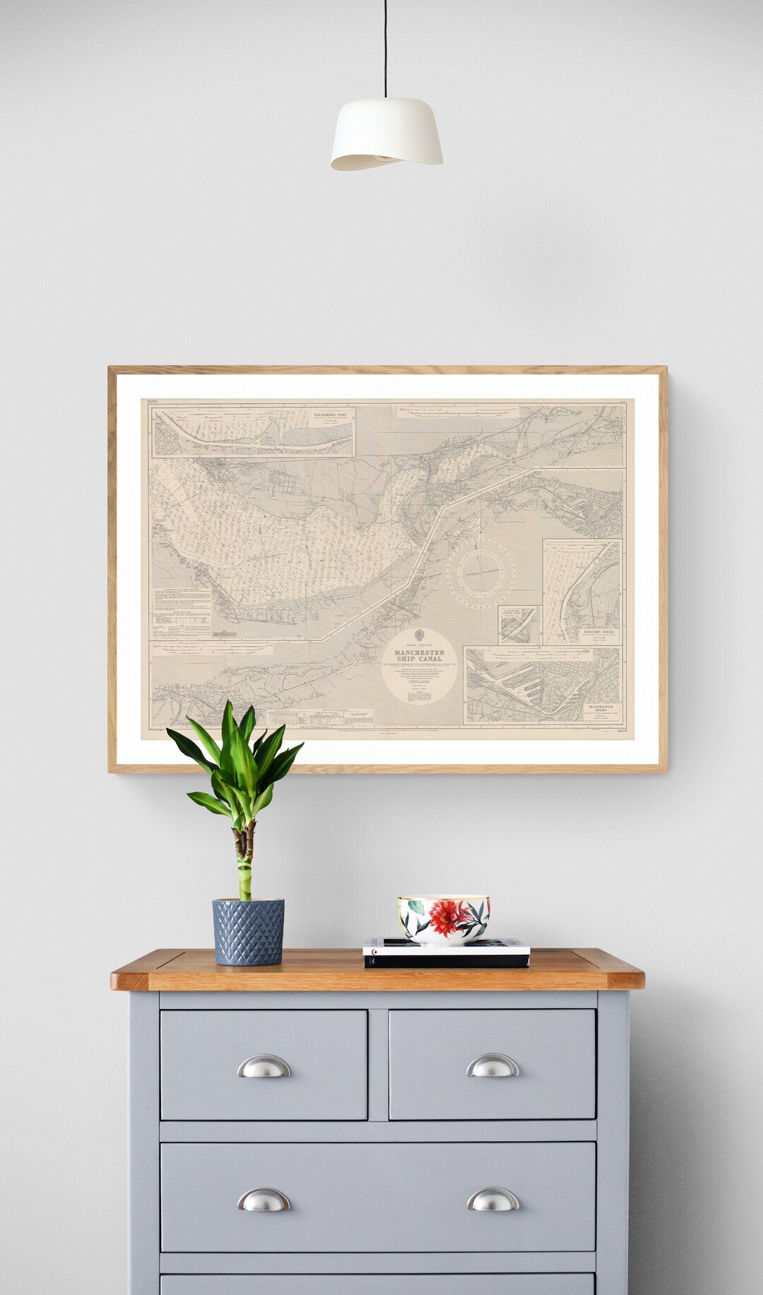 Manchester Ship Canal Vintage Sea Chart Print - Ellesmere Liverpool ...