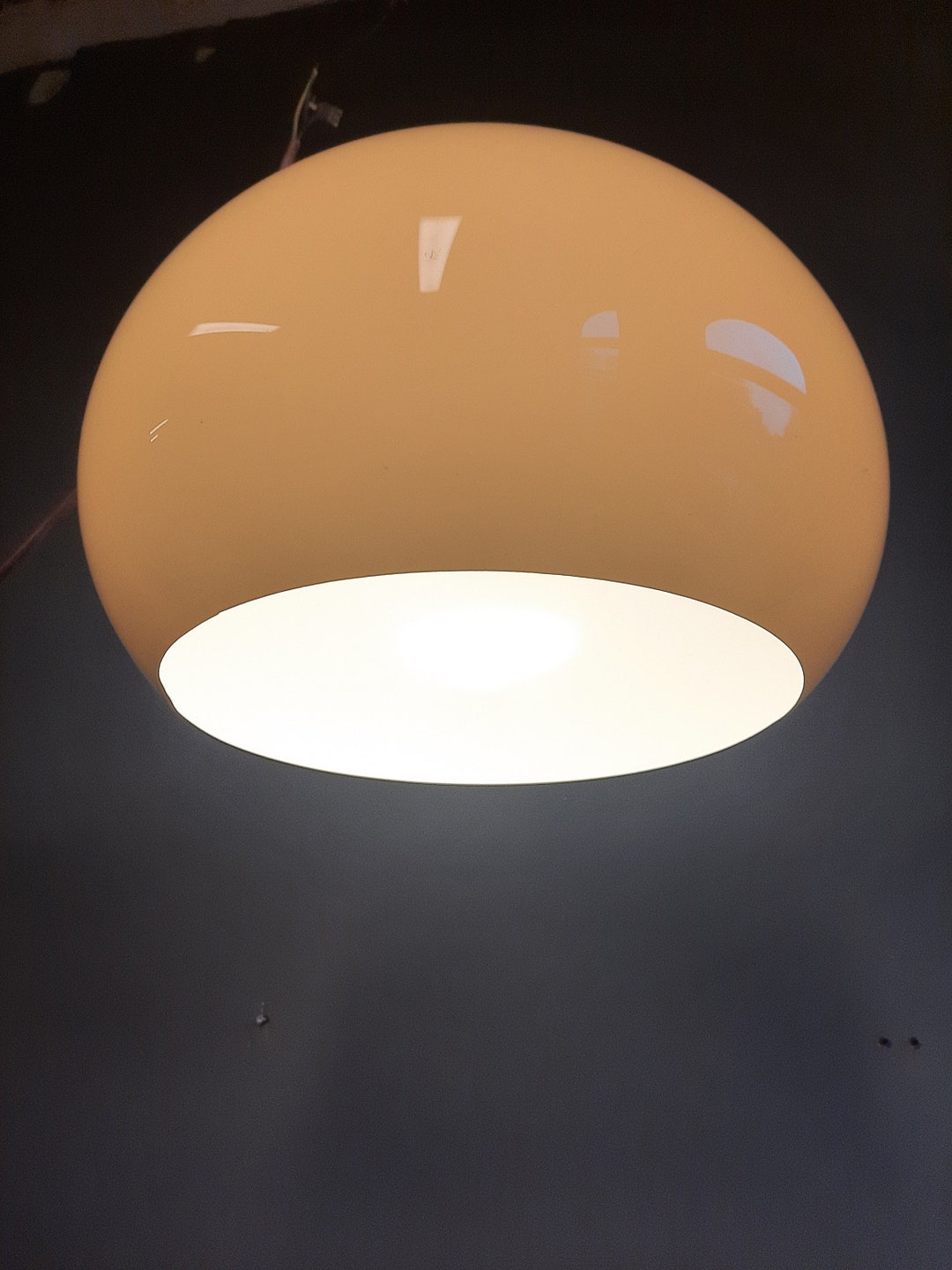 Vintage Ceiling Light 1970s Acrylic Glass Brown-grey Greige Pendant ...