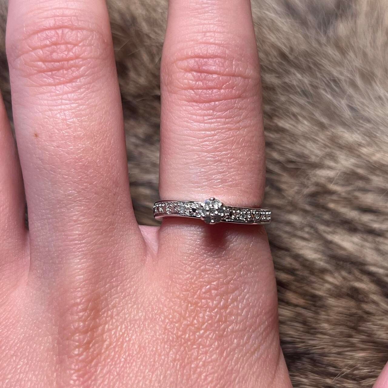 Sterling Silver Diamond Engagement Style Promise Ring - Etsy