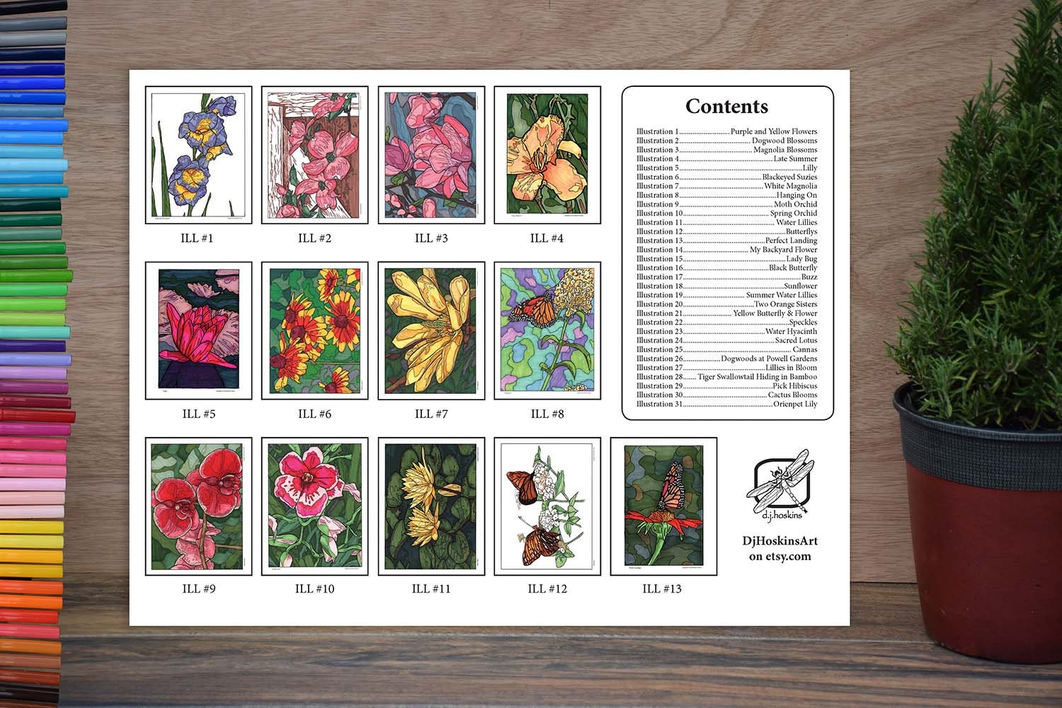 Coloring the Artwork of Darla Jane Hoskins, Djhoskinsart, 31 Flower ...