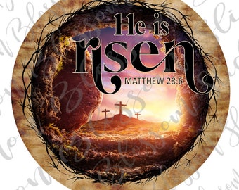He is Risen PNG - Etsy