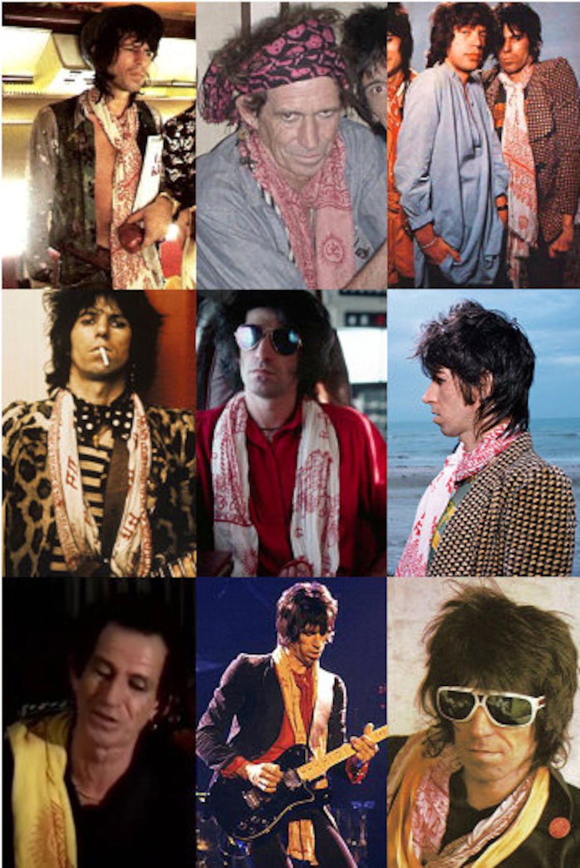 Keith Richards Style Scarf Keef Rolling Stones - Etsy