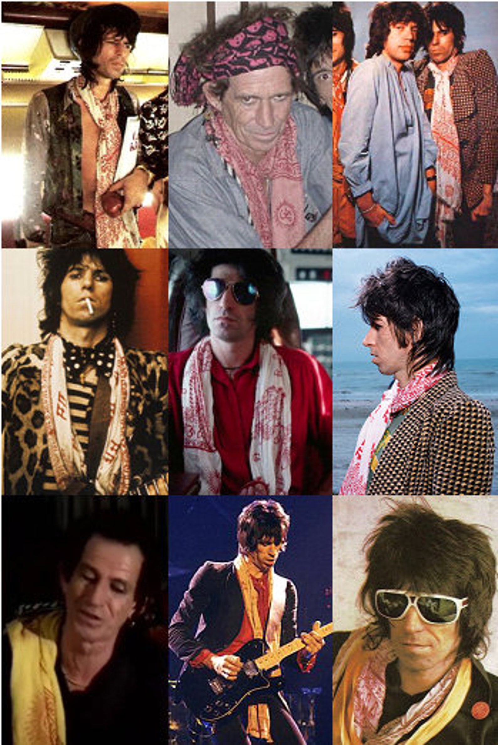 Keith Richards Style Scarf Keef Rolling Stones - Etsy