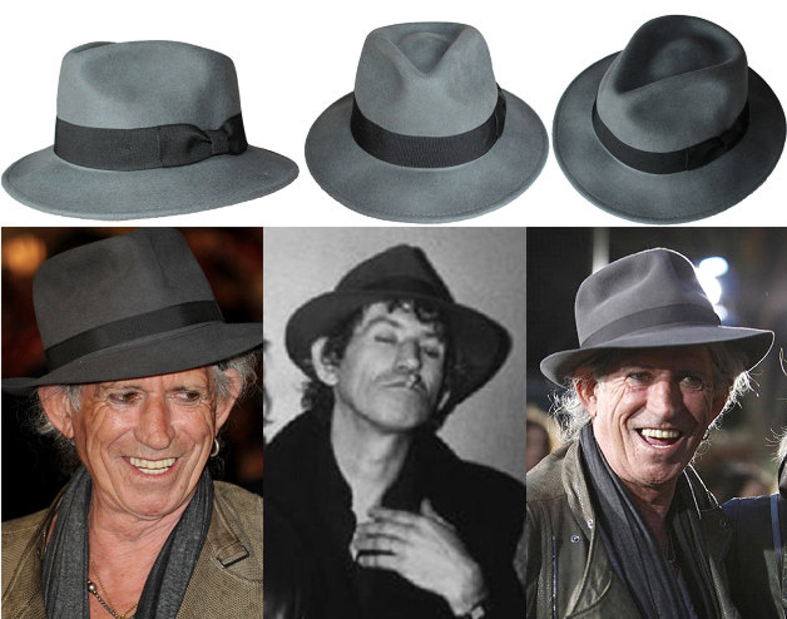 Keith Richards Style Fedora Hat. Keef Rolling Stones Fashion Accessory ...