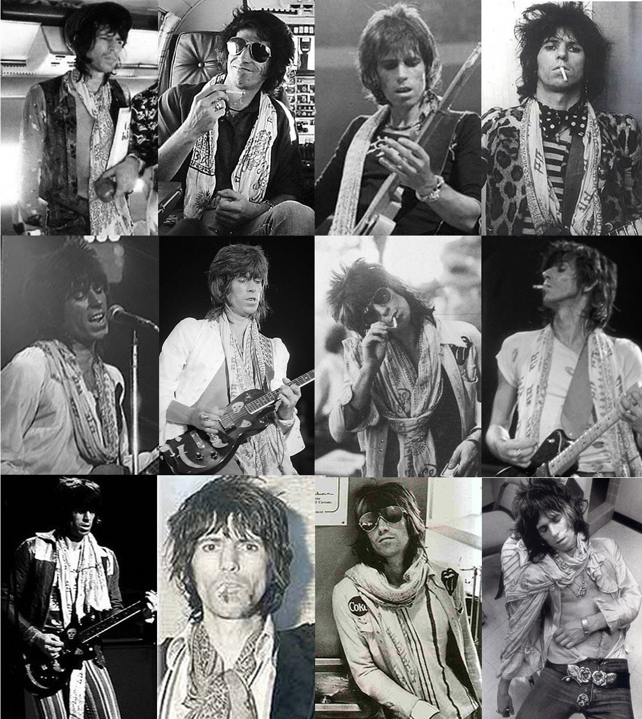 Keith Richards Style Scarf Keef Rolling Stones - Etsy