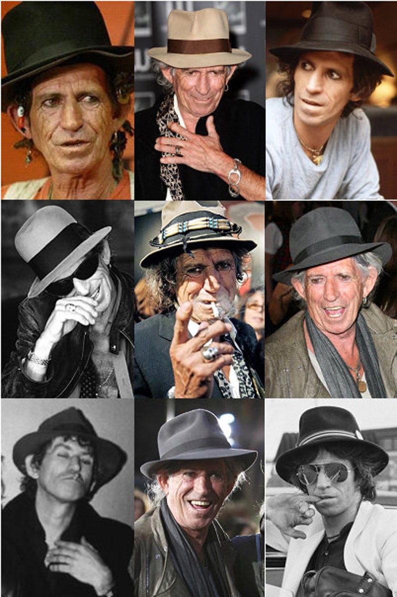 Keith Richards Style Fedora Hat. Keef Rolling Stones Fashion Accessory ...