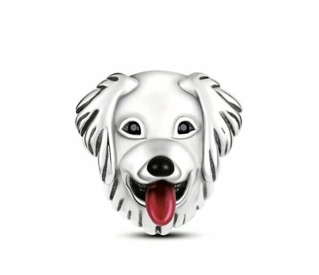 Golden Retriever Dog Charm Bead Genuine 925 Sterling Silver - Etsy