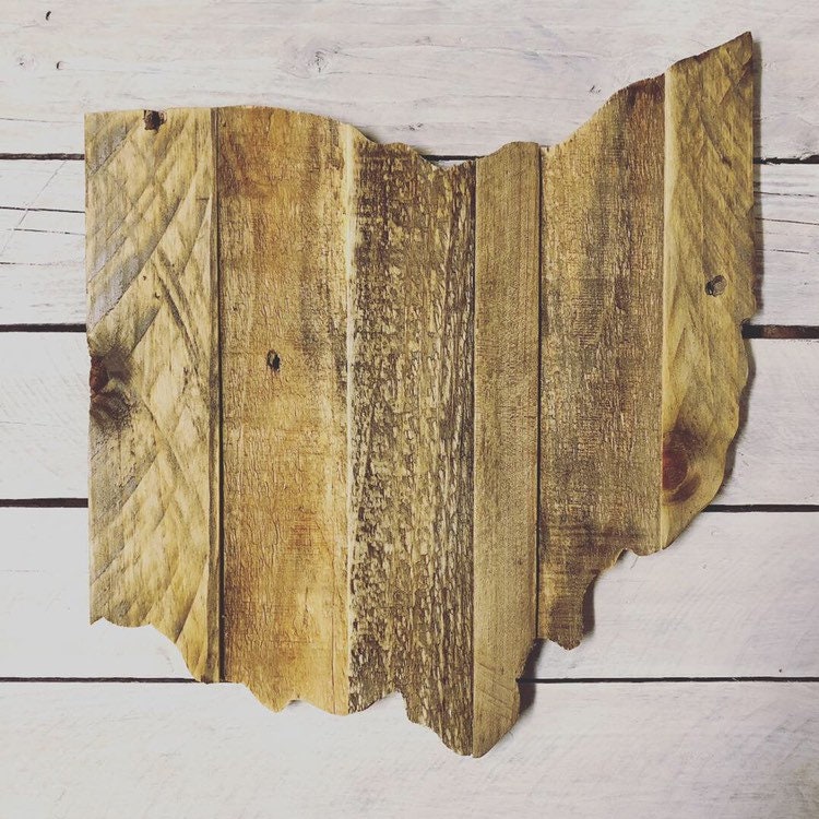 Ohio Wooden Wall Art - Rustic Decor - Ohio State Wood Art - Etsy