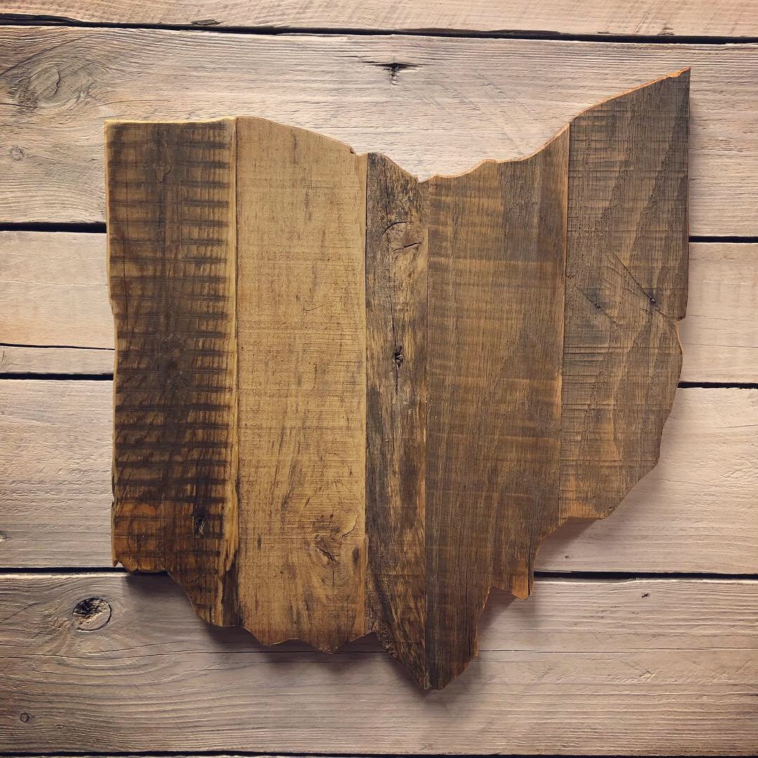 Ohio Wooden Wall Art Rustic Decor Ohio State Wood Art | Etsy