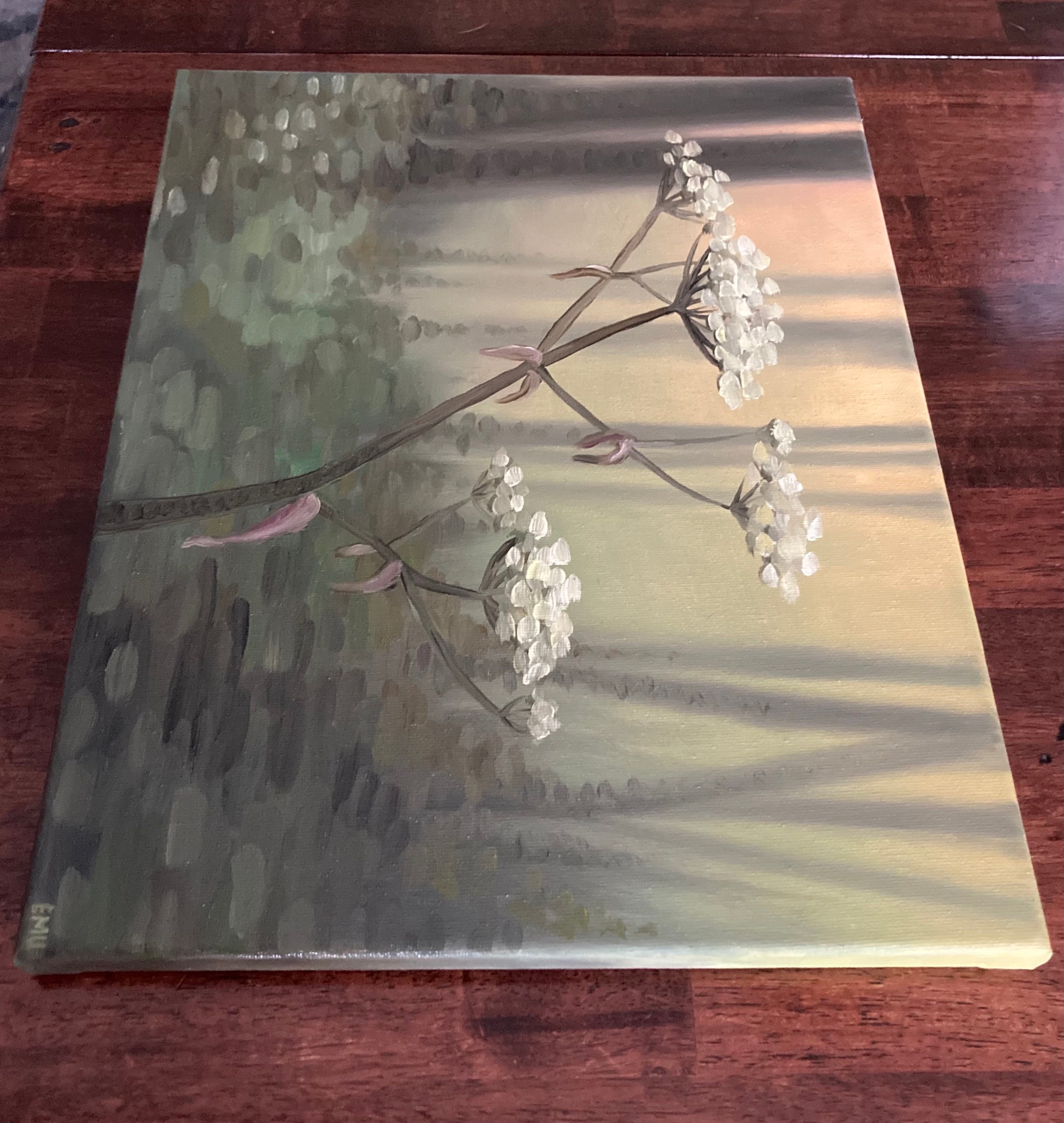 Water Hemlock in Misty Forest, Original Oil Painting on Canvas ...