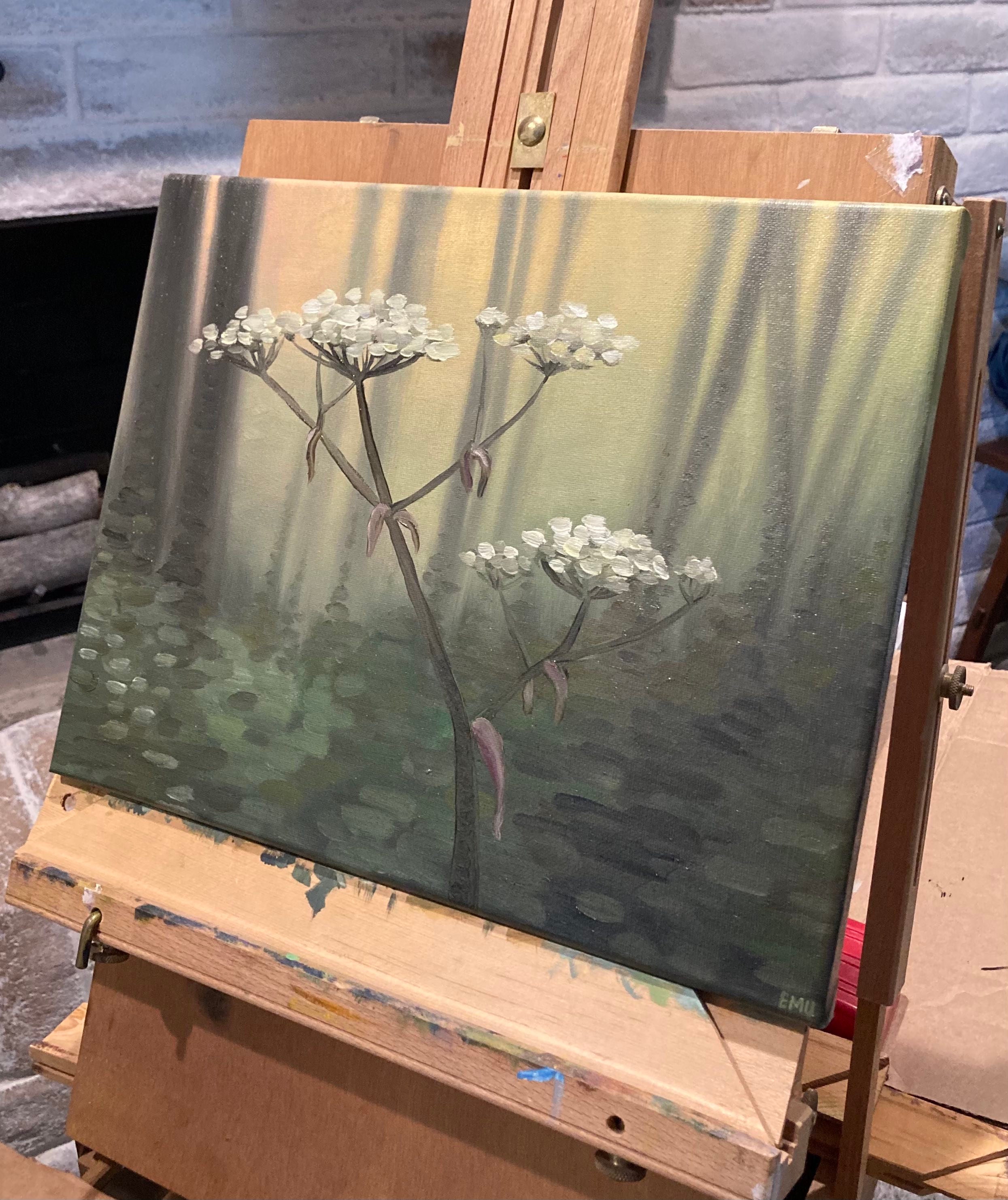 Water Hemlock in Misty Forest, Original Oil Painting on Canvas ...