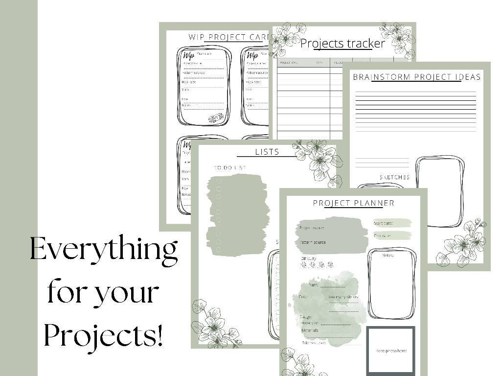 Crochet Project Planner, Printable Crochet Planner, 18 Unique Pages ...