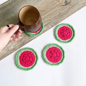 Watermelon Coasters Crochet Pattern, Quick and Easy Crochet Pattern. - Etsy