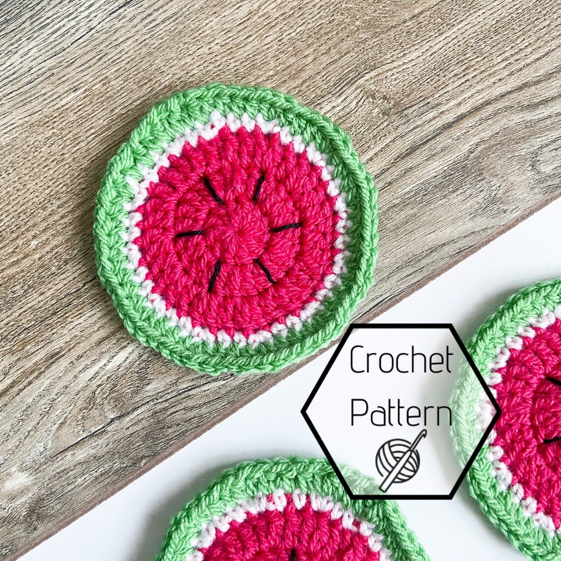 Watermelon Coasters Crochet Pattern Quick and Easy Crochet - Etsy