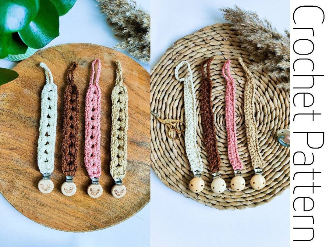 CROCHET PATTERN | Pacifier Clips Crochet Pattern, Dummy Clips, Paci ...