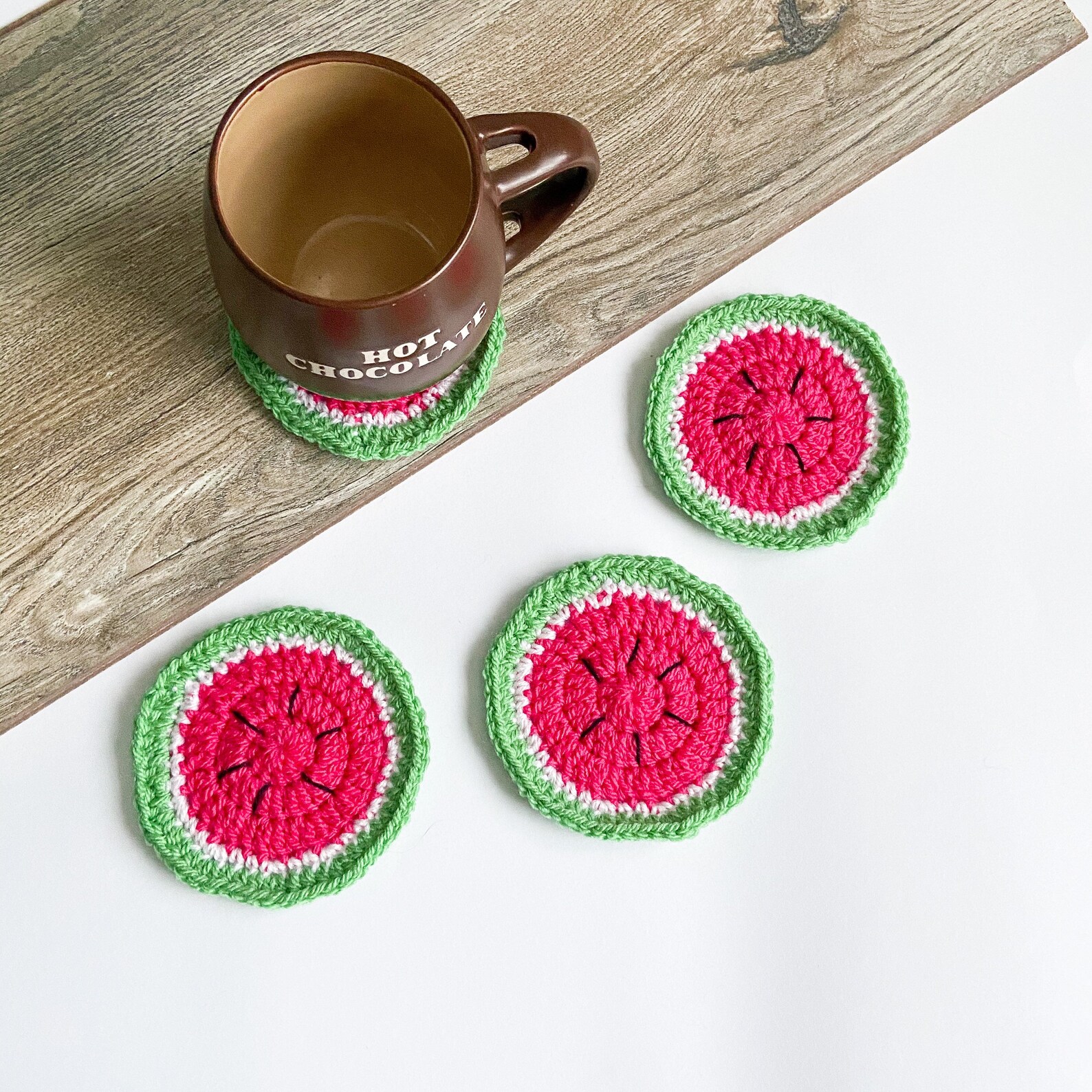 Watermelon Coasters Crochet Pattern, Quick and Easy Crochet Pattern. - Etsy