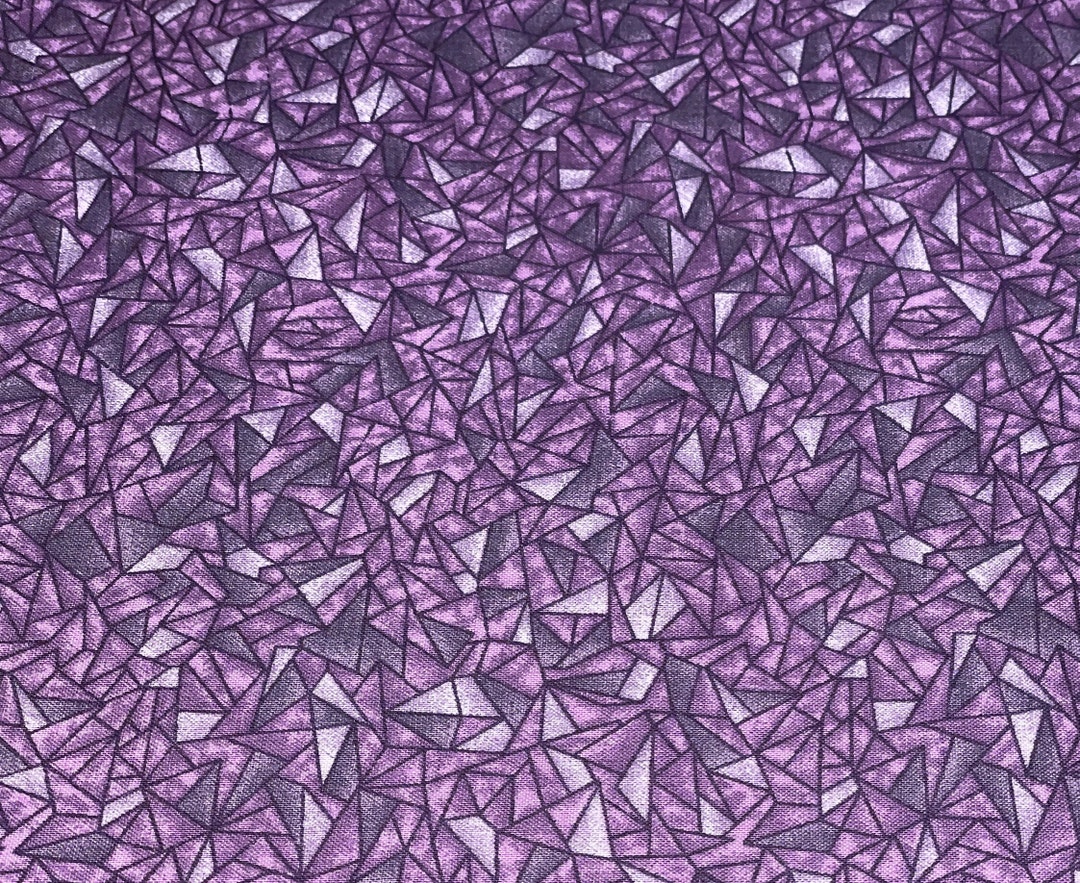 1/2 Yd Mosaic Stained Glass Texture Purple Landscape Cotton Quilt ...