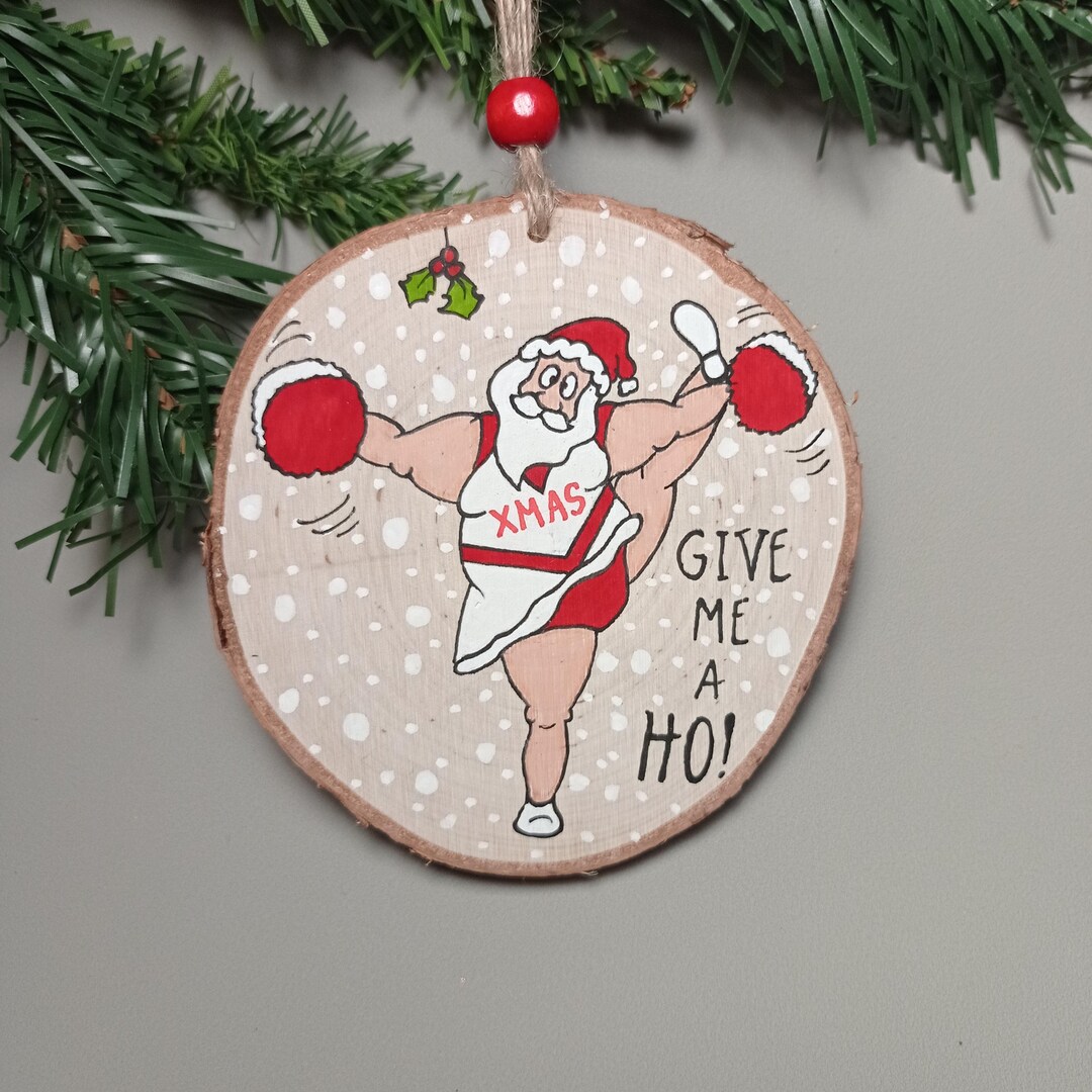 Funny Cheerleader Santa Claus Ornament, Gift for Teenage Girls ...