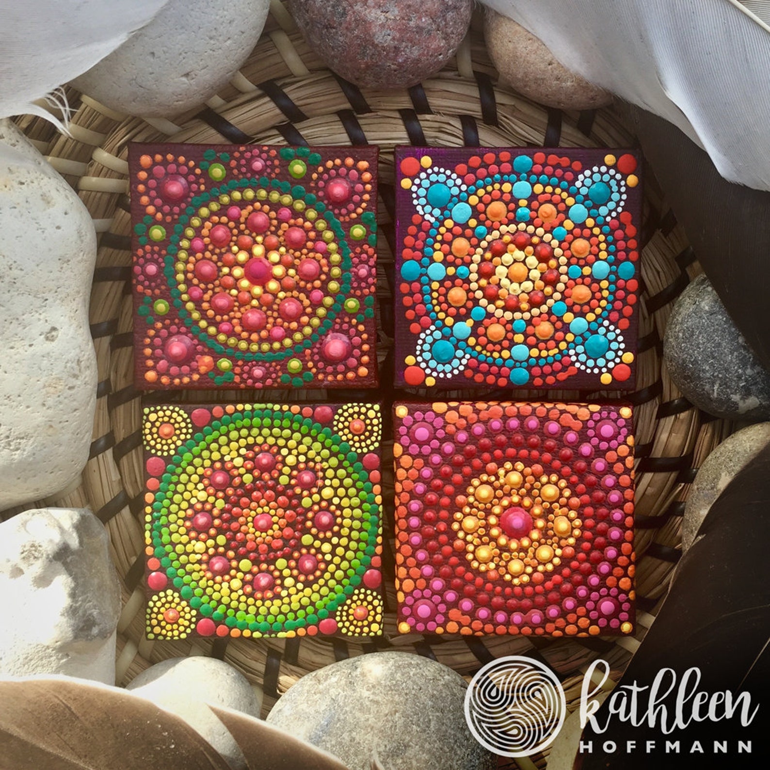 Dotart Mini Mandala Original Painting - Etsy