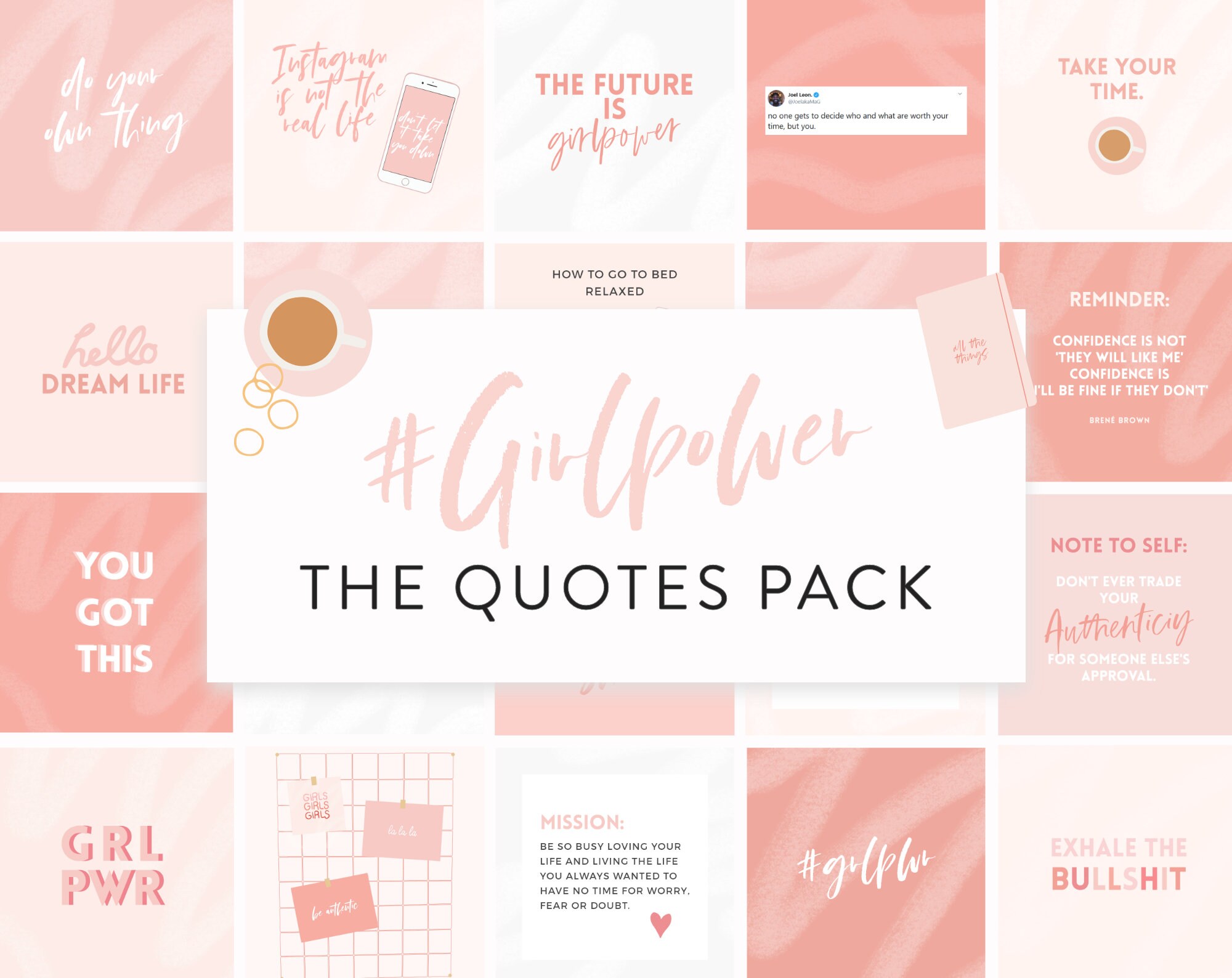 Girlpower Quotes Pack 50 Instagram Quote Graphics - Etsy