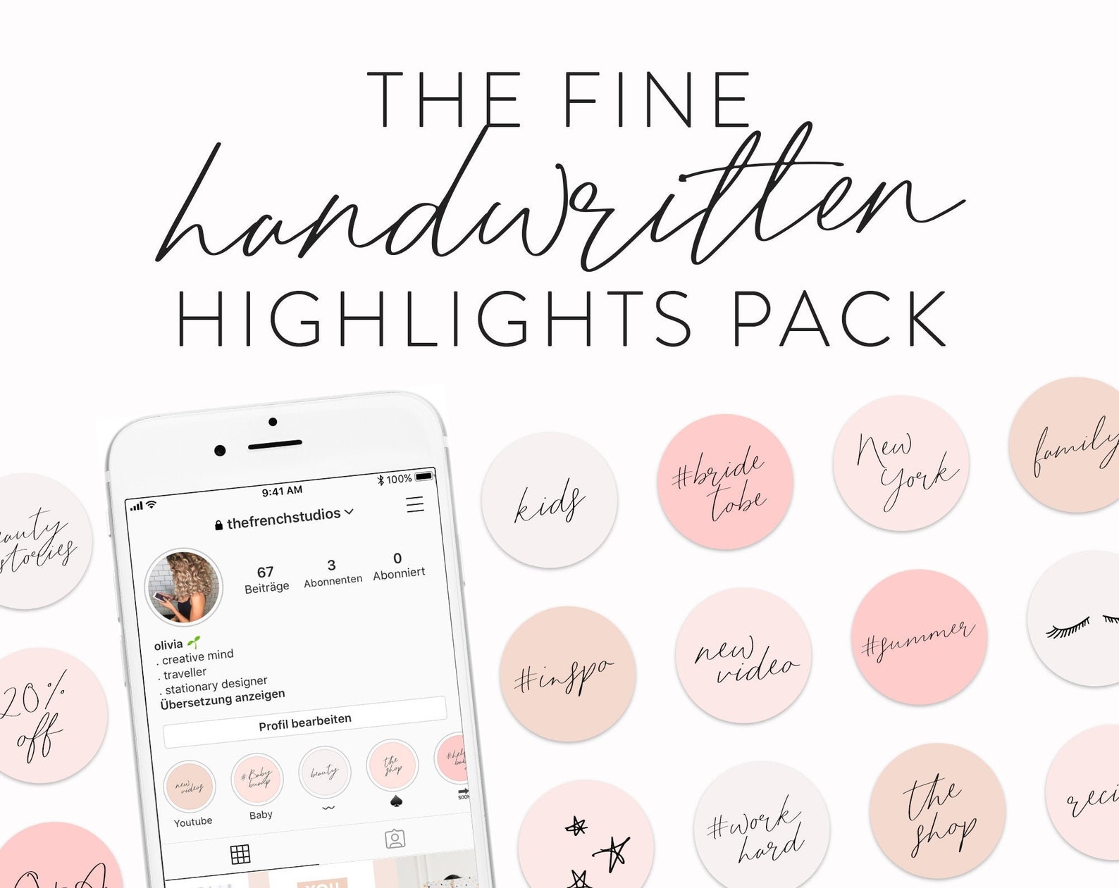 Fine Handwritten Instagram Highlights - 120+ Instagram Text Highlights ...