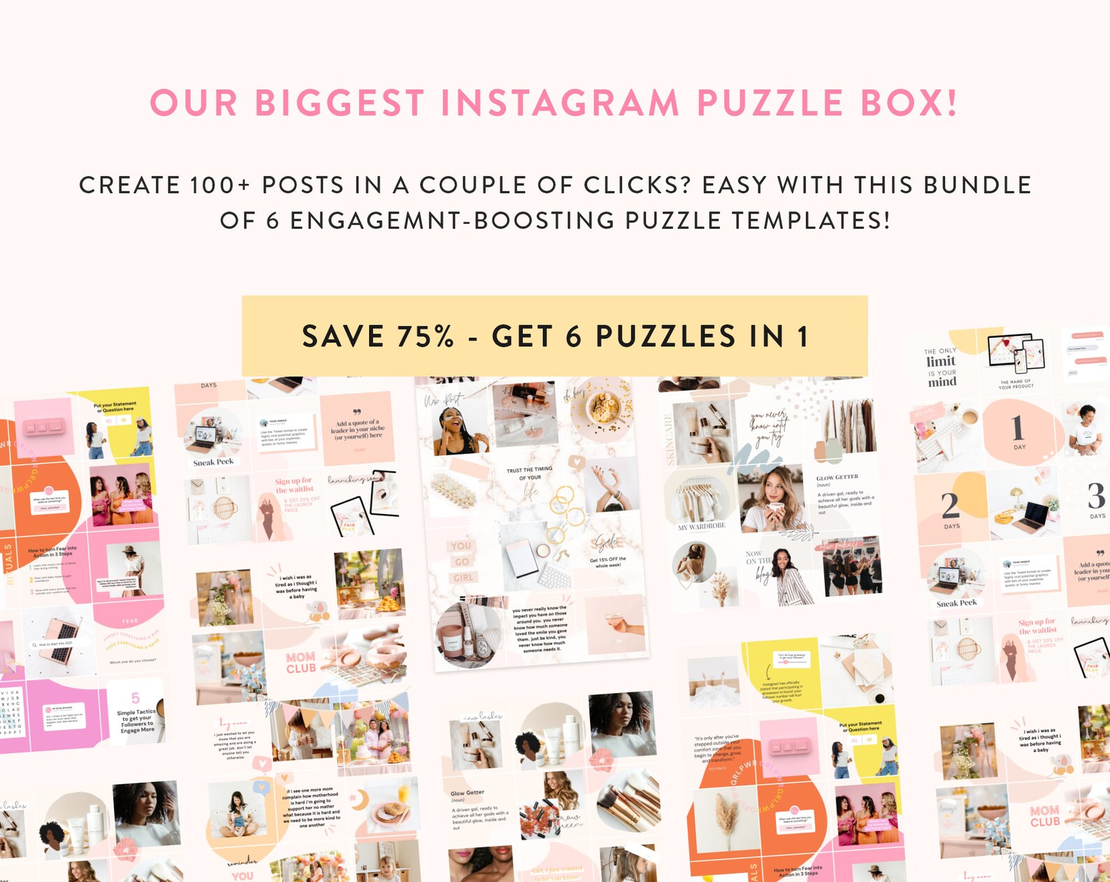 Launch Instagram Puzzle Template - Instagram Puzzle Layout - Canva ...