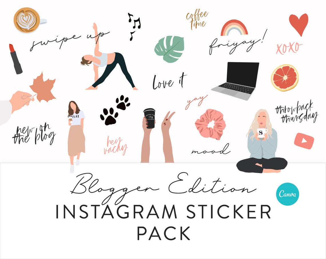 Instagram Sticker Bundle 100 Instagram Story Stickers | Etsy
